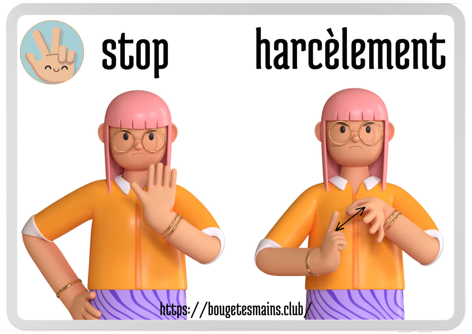 Affiche « Stop harcèlement » format A4.